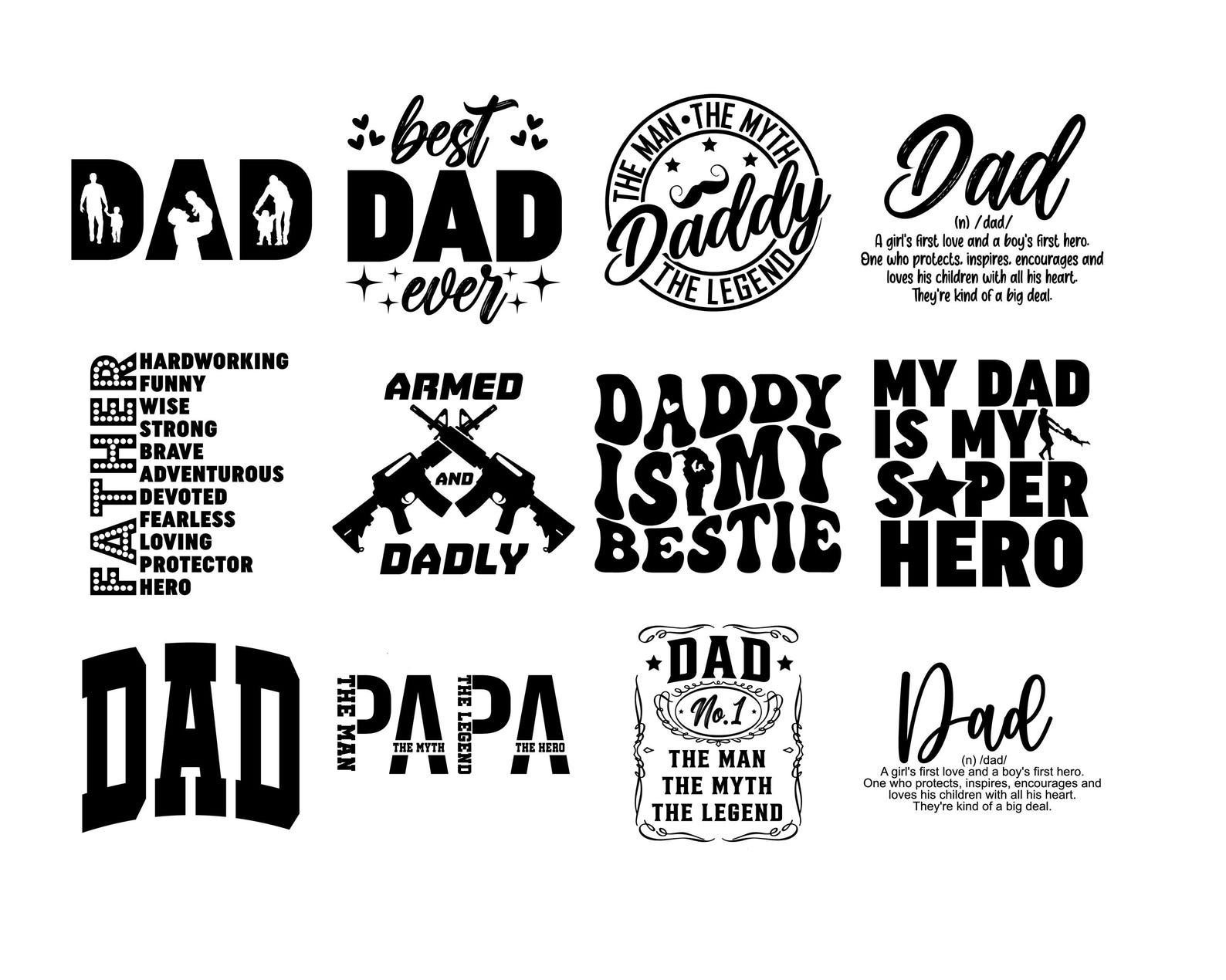 200 Father's Day SVG Bundle, Father SVG, Father Quotes SVG, Best Dad ...