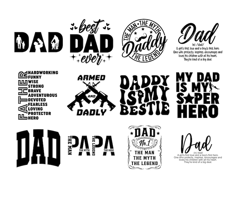 200 Father's Day SVG Bundle, Father SVG, Father Quotes SVG, Best Dad ...