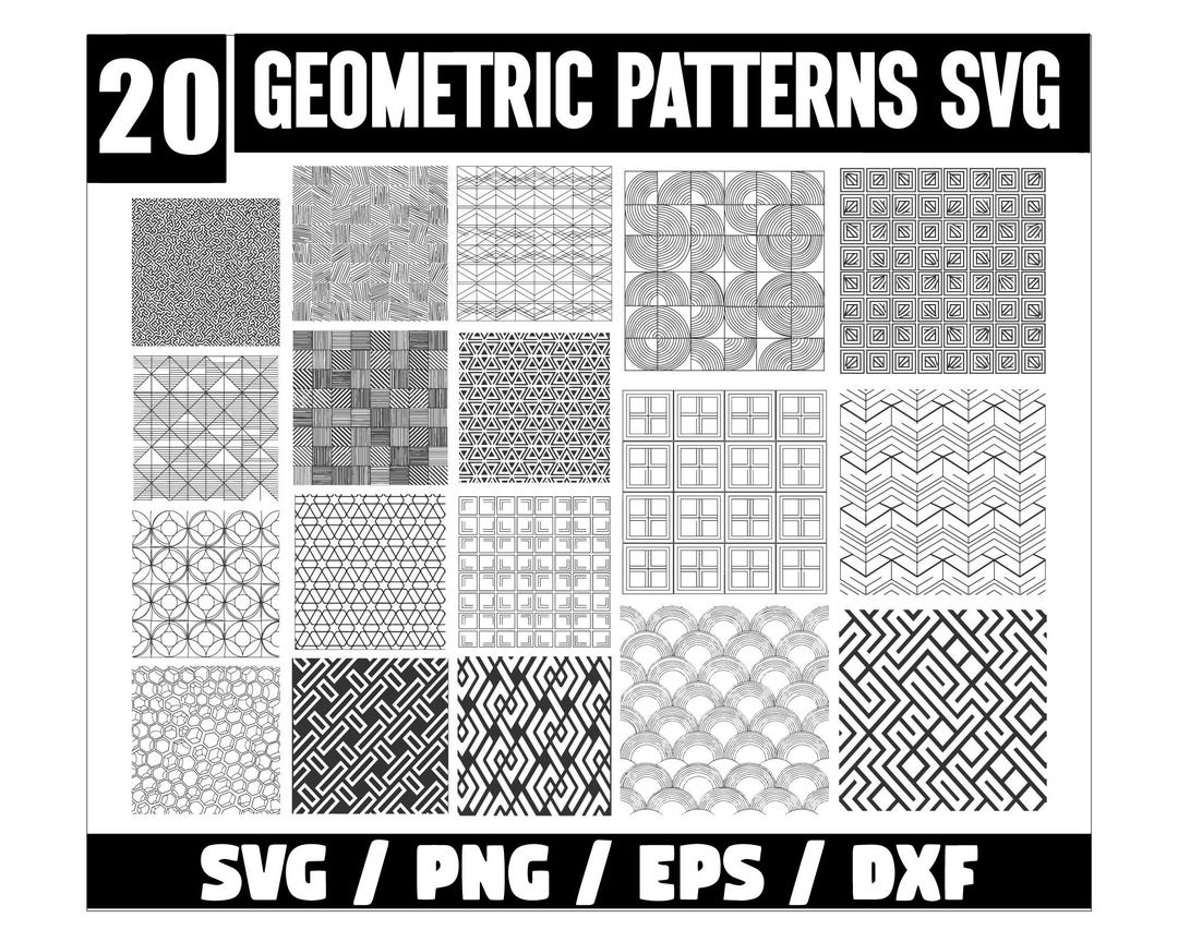 Geometric Seamless Pattern SVG Bundle, Geometric Patterns SVG, Seamless ...