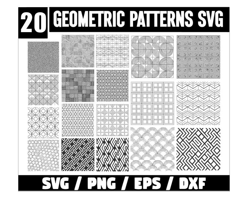 Geometric Seamless Pattern SVG Bundle, Geometric Patterns SVG, Seamless ...