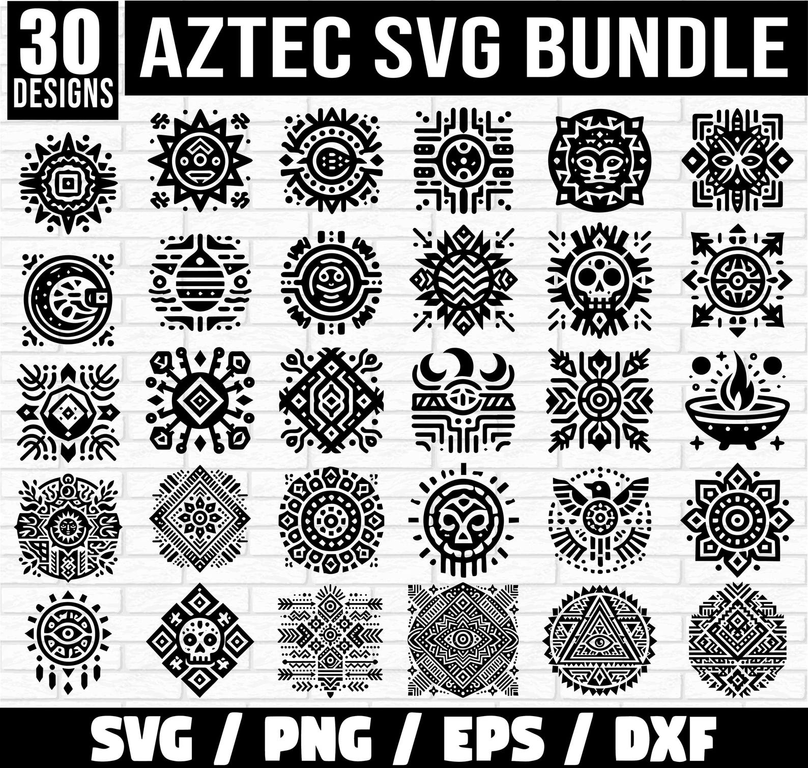 Aztec Svg Bundle, Southwestern Elements Svg, Tribal Pattern Svg, Aztec ...