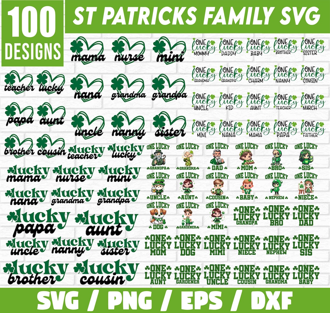 Family Patrick Day Svg Bundle, Family Matching T Shirt Design, Lucky ...
