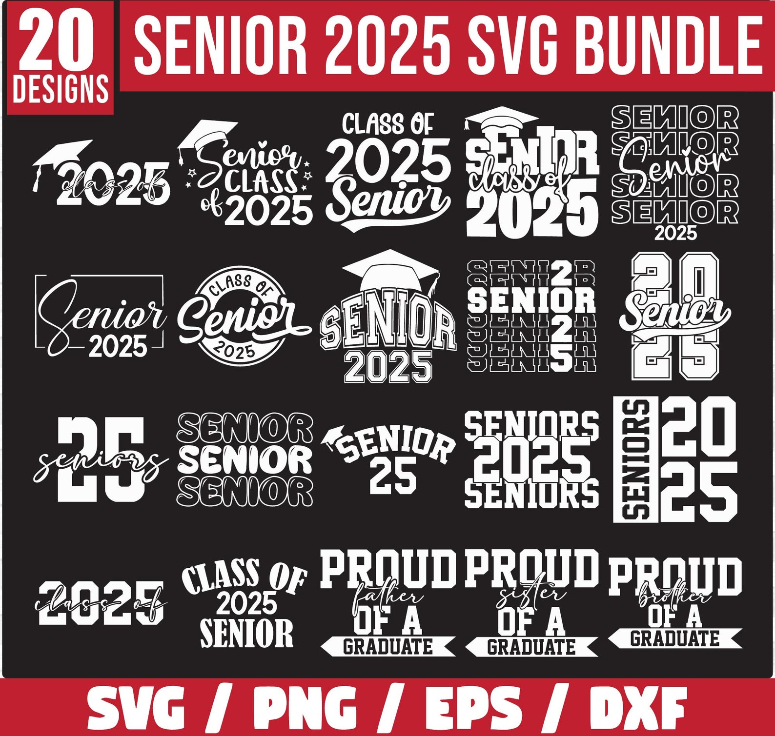 Senior 2025 Svg Bundle ,graduation SVG, Senior Class of 2025 SVG ...