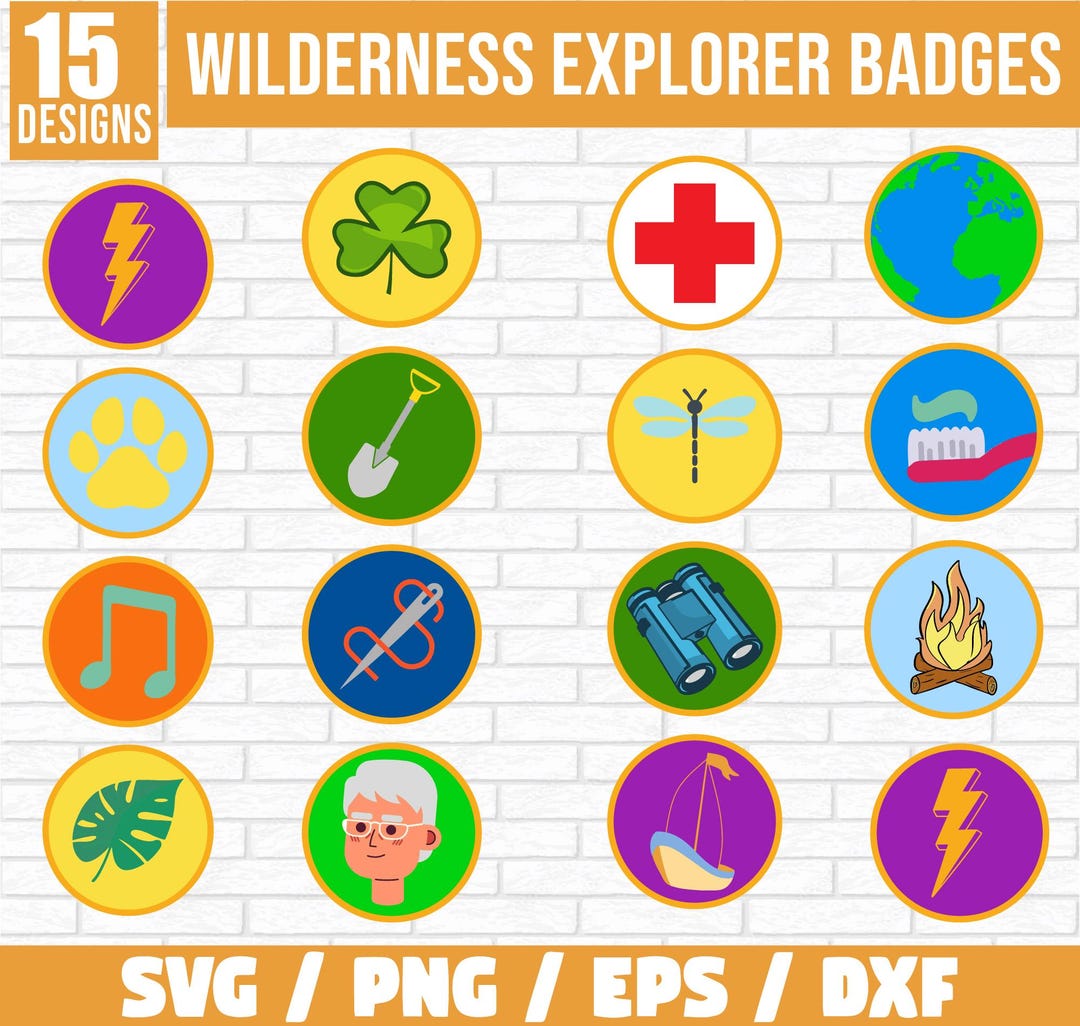 Wilderness Explorer Badges SVG Bundle, Patches Sticker Svg Collection ...