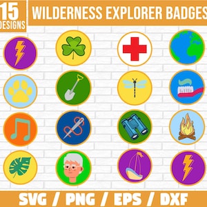 Wilderness Explorer Badges SVG Bundle, Patches Sticker Svg Collection ...