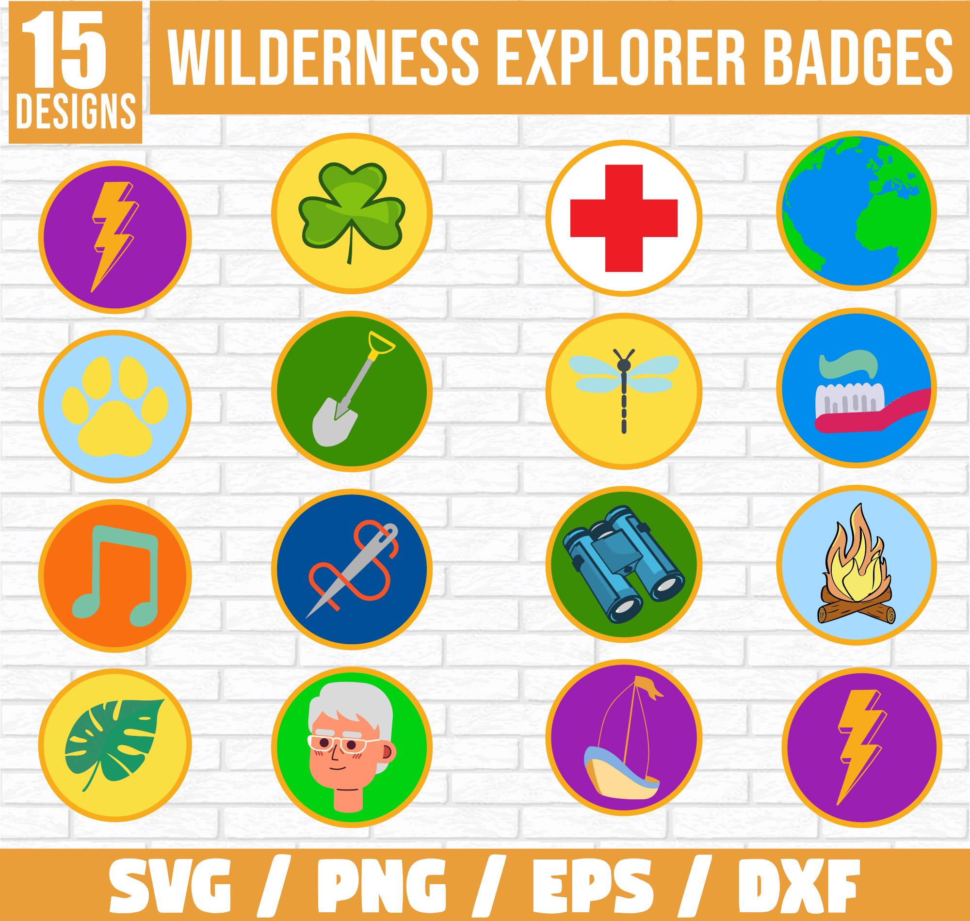 Wilderness Explorer Badges SVG Bundle, Patches Sticker Svg Collection ...