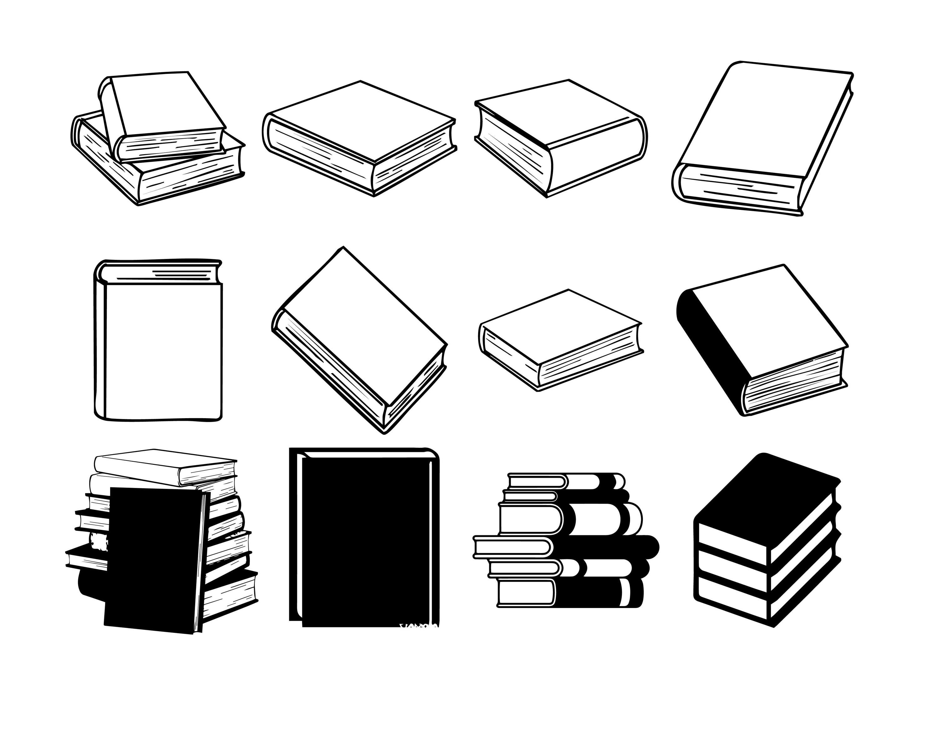 Book Svg Bundle, Book Lover Svg, Book Svg Cut Files, Books Silhouette ...