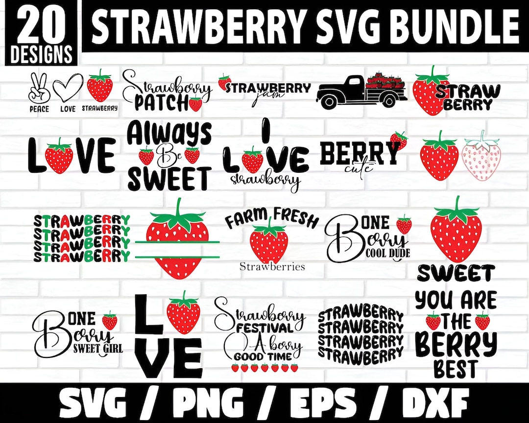 Strawberry Svg Bundle, Strawberry Svg, Berry Svg, Strawberry Clipart ...