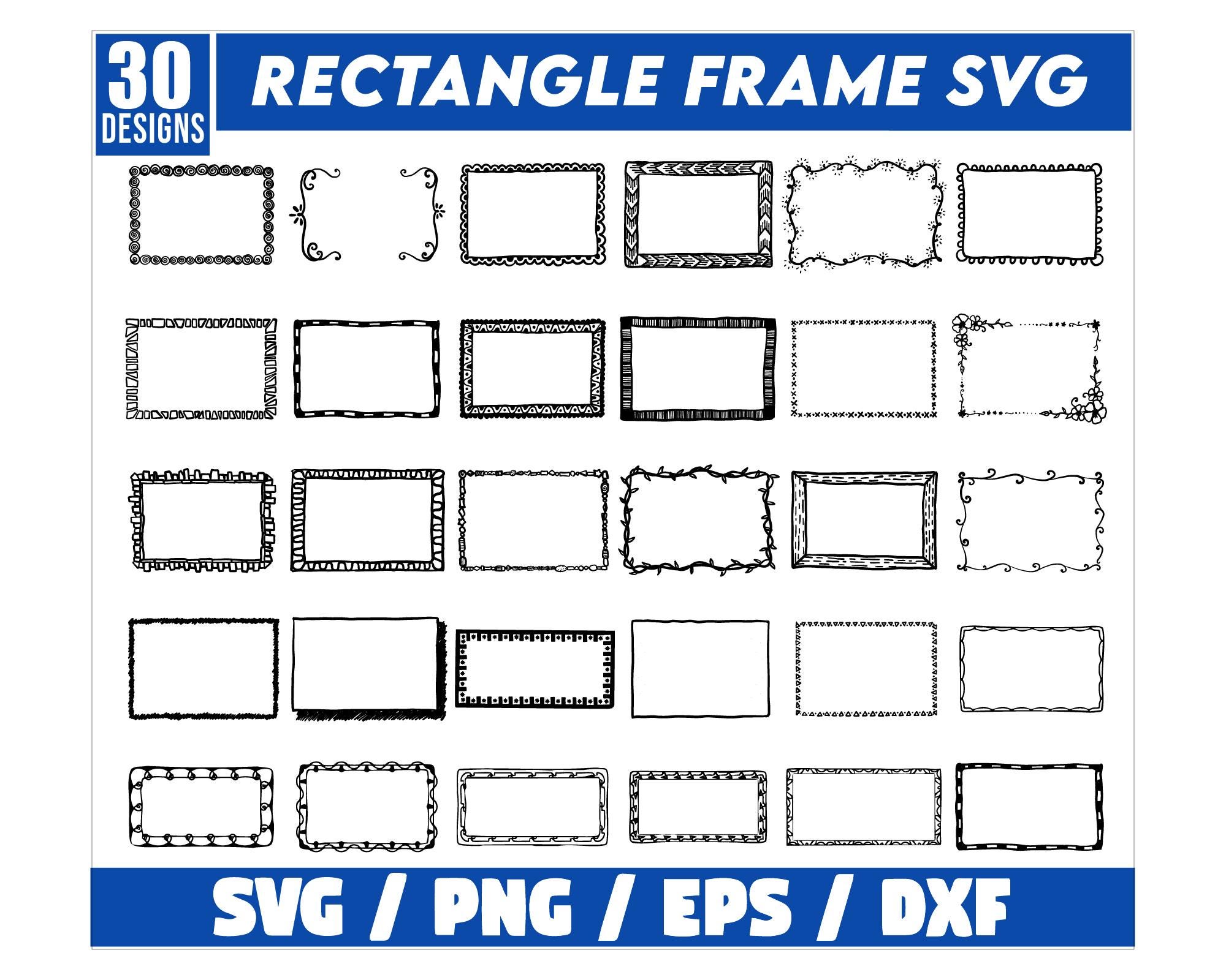 Rectangle Frame Svg Bundle, Rectangle Frame Png, Rectangle Clipart ...