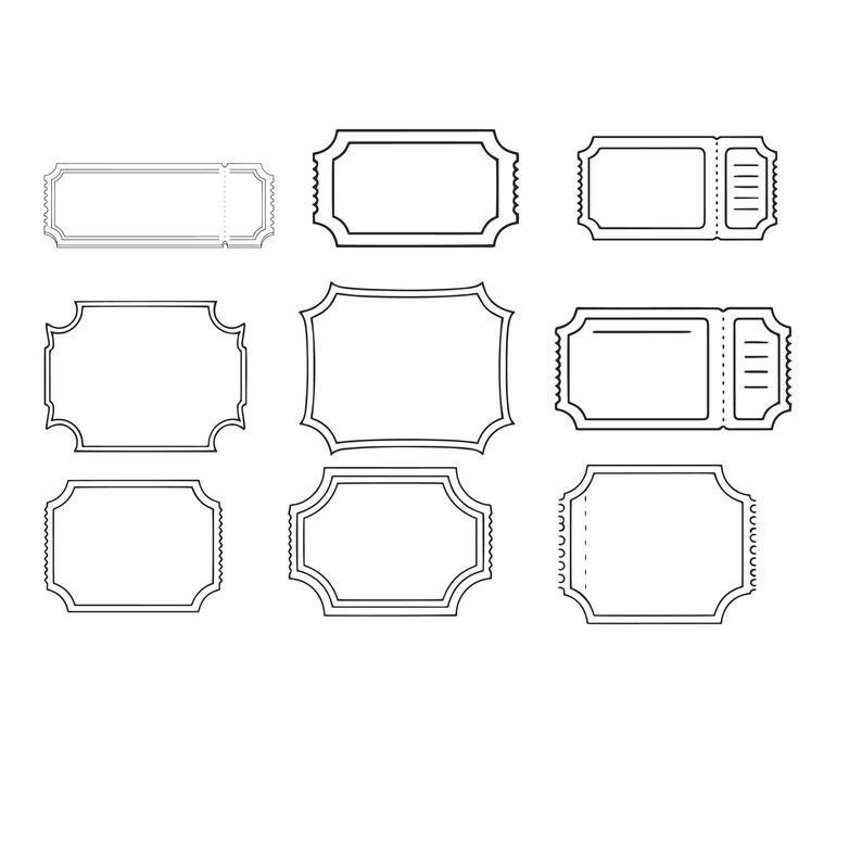 Ticket Template Bundle Svg, Empty Event Ticket, Ticket SVG, Coupon Cut ...