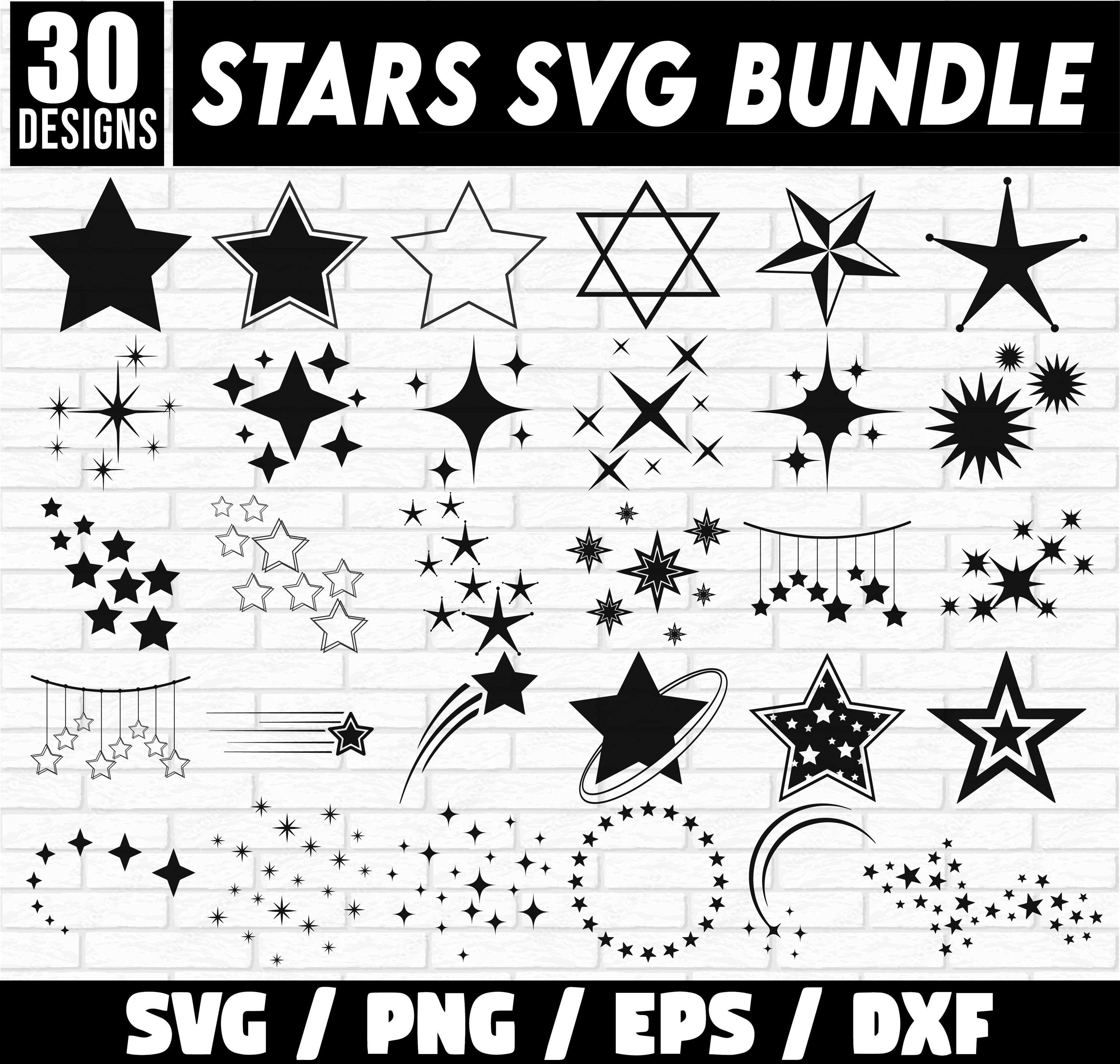 Star Svg Bundle, Sparkling Stars Svg, Star Icons, Celestial Cricut ...