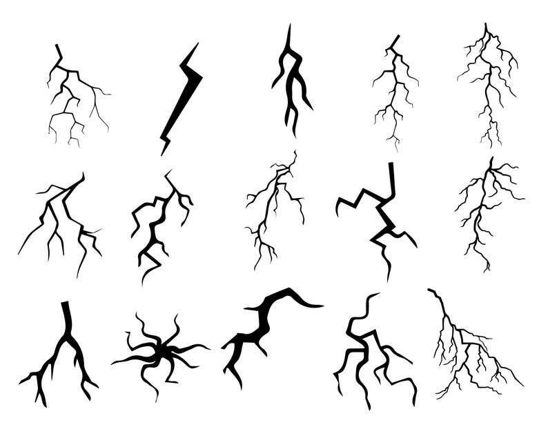 Lightning Bolt Svg, Lightning Strikes, Lightning Vector, Lightning ...