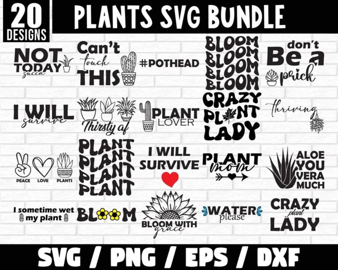 Plant Svg Bundle, Plant Lover SVG Bundle, Plant Svg, Plant Quotes Svg ...