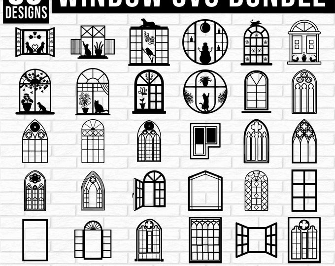 Window SVG Bundle, Window Dxf, Window Png, Window Eps, Window Vector ...