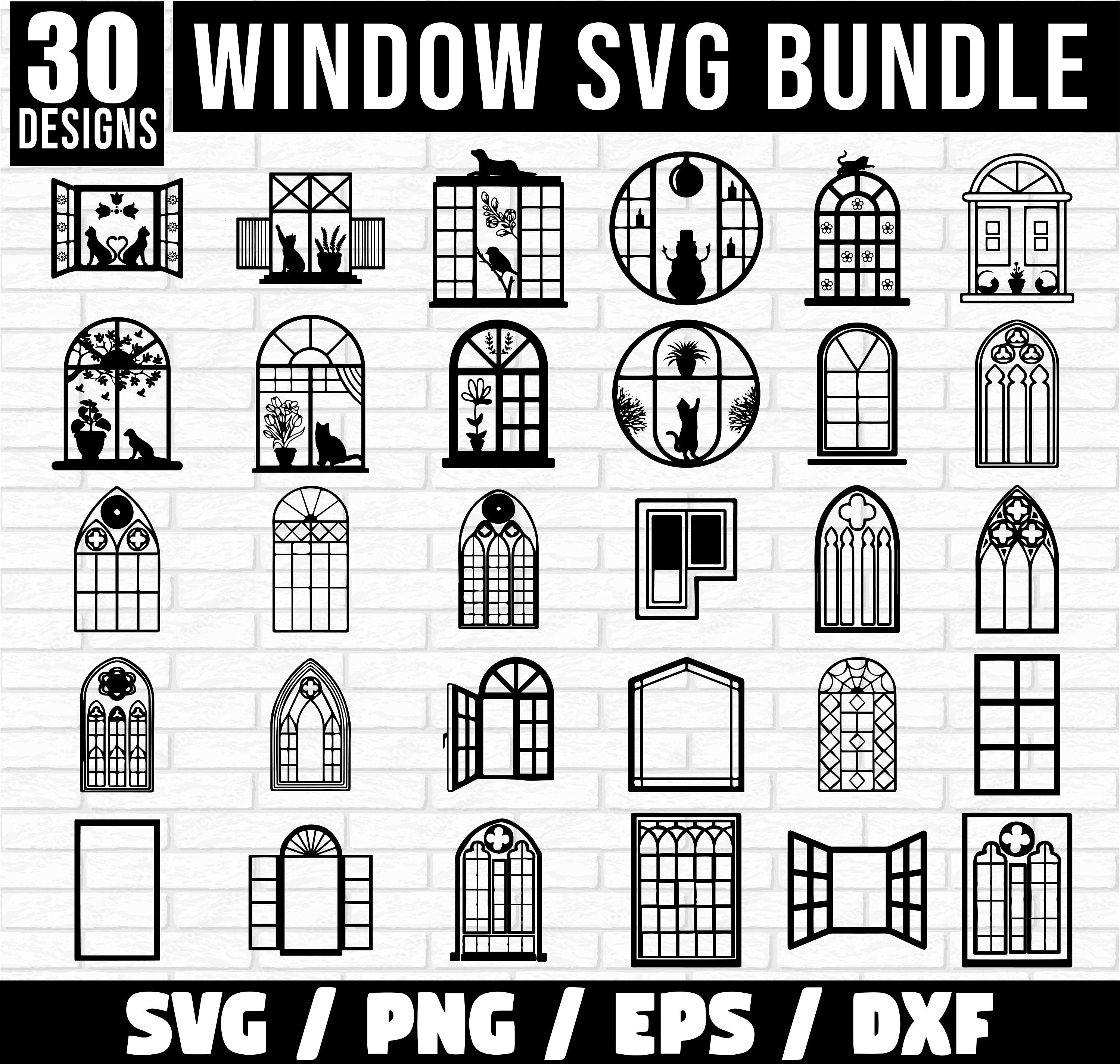 Window SVG Bundle, Window Dxf, Window Png, Window Eps, Window Vector ...