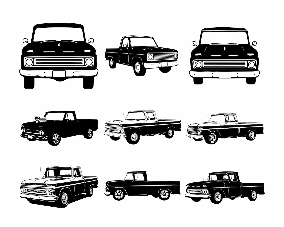 Chevy Truck Svg Bundle, Pickup Truck Svg, Pickup Trucks Svg, Pickups ...