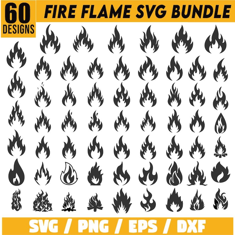 Fire Flame SVG Bundle, Flames Frame Svg, Fire Frame Svg, Fire Png, Fire ...