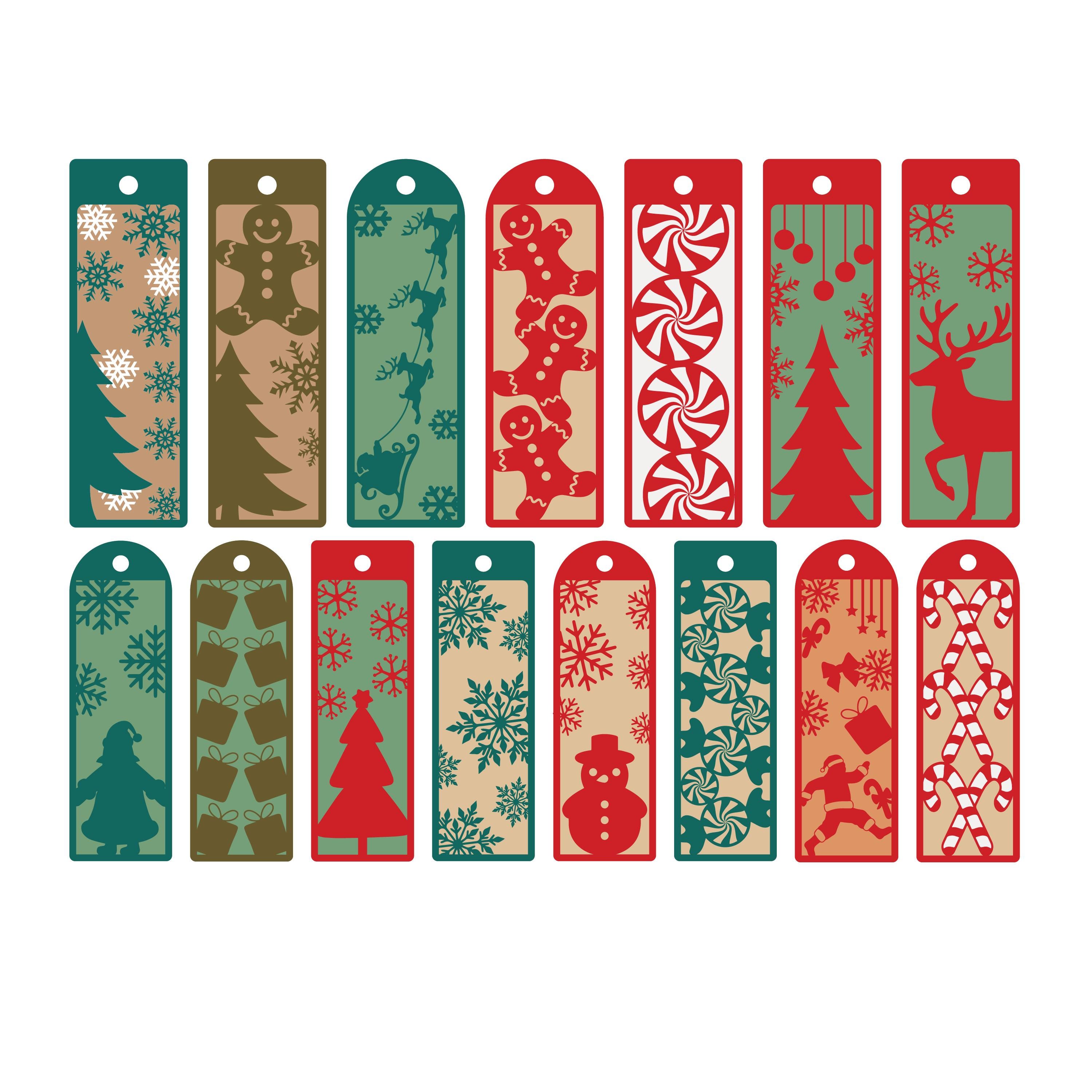Christmas Bookmark SVG Bundle, Laser Cut Christmas, Winter Scenes Svg ...