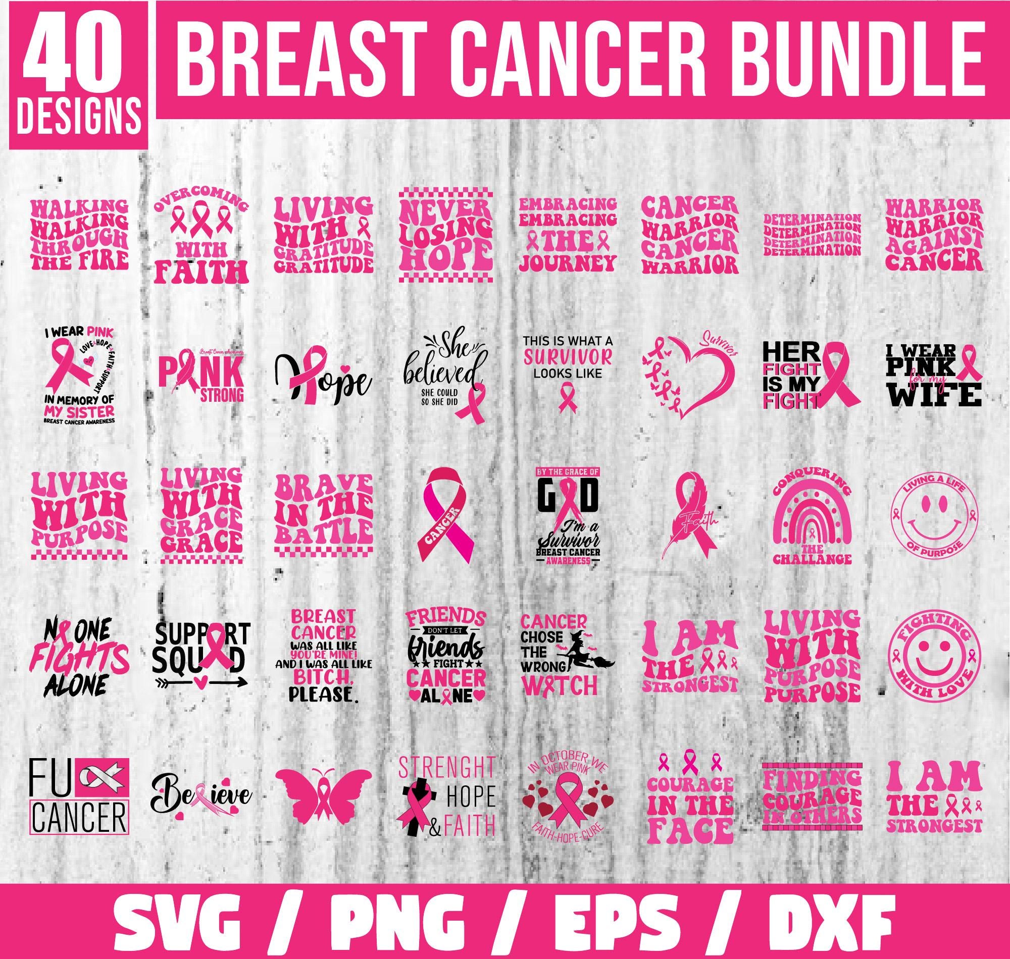 Cancer Awareness Svg Bundle, Breast Cancer SVG Bundle, Cancer SVG ...