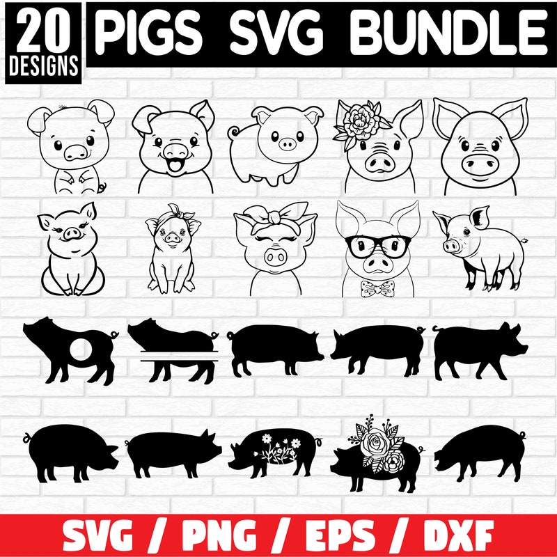 Cara de cerdo svg - Etsy España