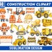Construction Clipart Bundle, Construction Vehicles, Watercolor, Dump ...