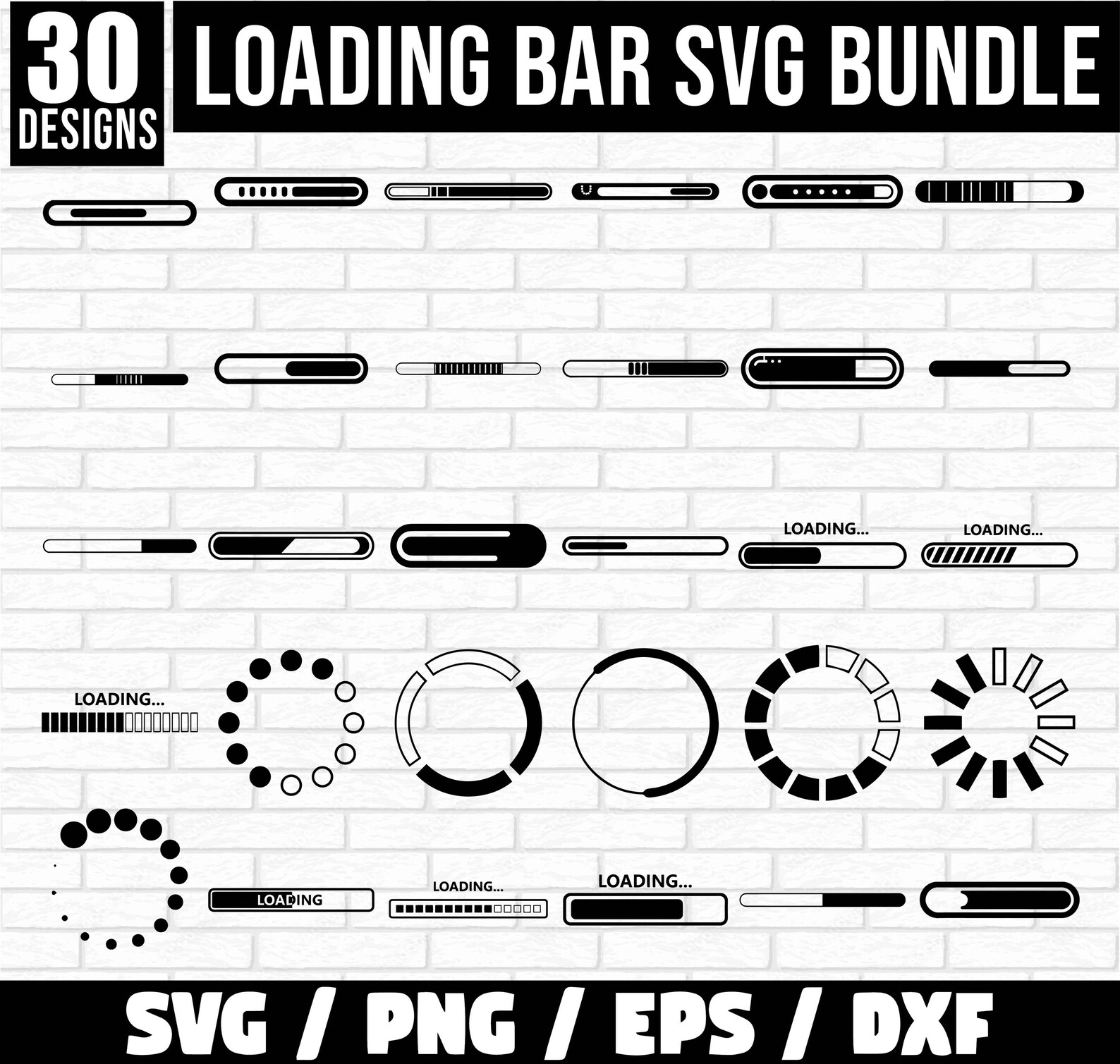 Loading Bar Svg Bundle, Loading Svg, Loading Please Wait SVG, Loading Bar, Loading Icon Svg ...