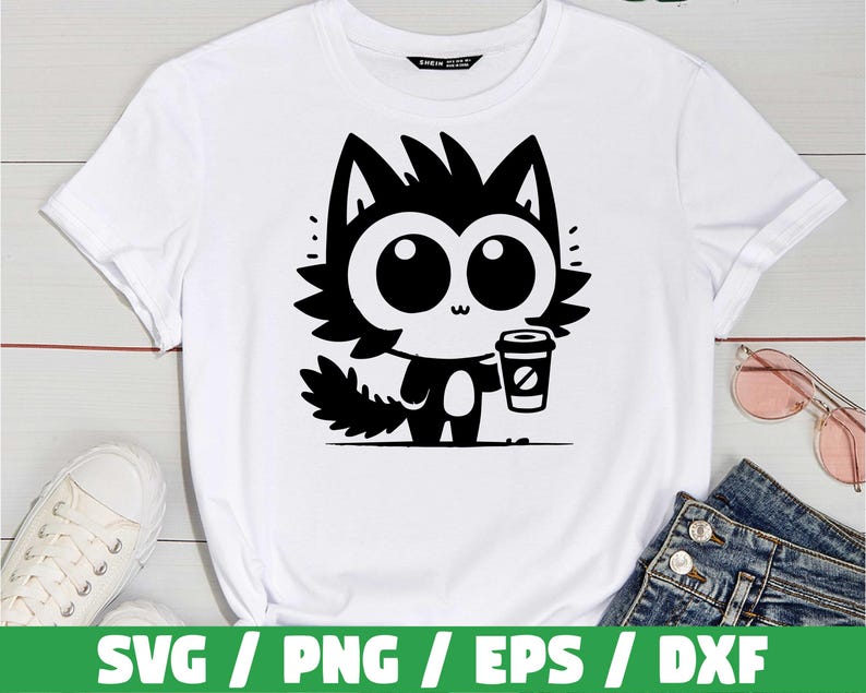 Coffee Cat Svg Bundle, Funny Coffee Cats PNG, Cat Drinking Coffee Svg ...