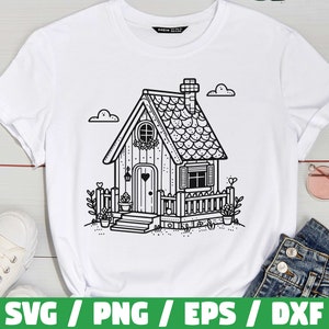 Little House Svg Bundle, Roof House Svg, House Outline Svg, Floral ...