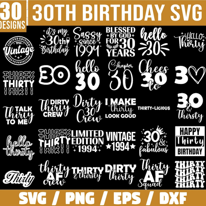 Svg 30th Birthday - Etsy