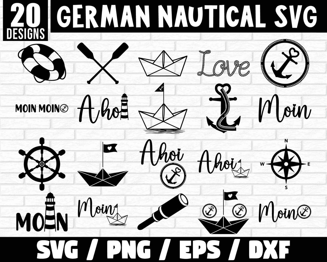 German Nautical Svg Bundle, Moin Plotterdatei, Möwen Svg, Maritim Svg, Nautical Clipart ...