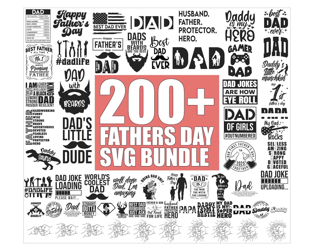 200 Father's Day SVG Bundle, Father SVG, Father Quotes SVG, Best Dad ...