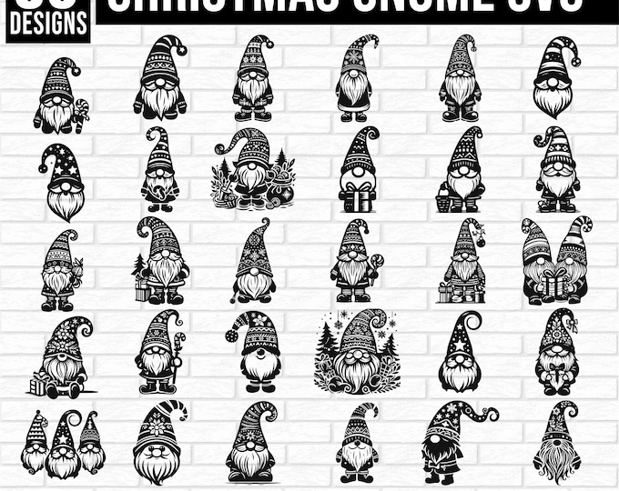 Christmas Gnomes SVG Bundle Gnome Clipart SVG 40 Designs - Etsy Canada