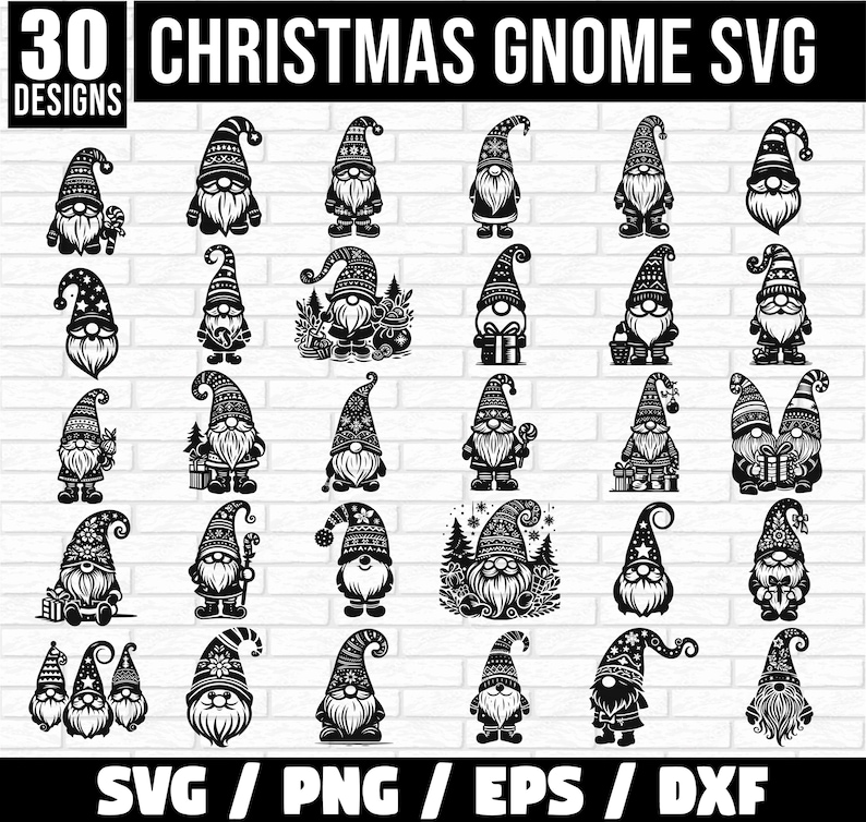 Christmas Gnomes Svg Bundle, Gnomes Svg, Gnome Clipart, Cute Gnomies ...