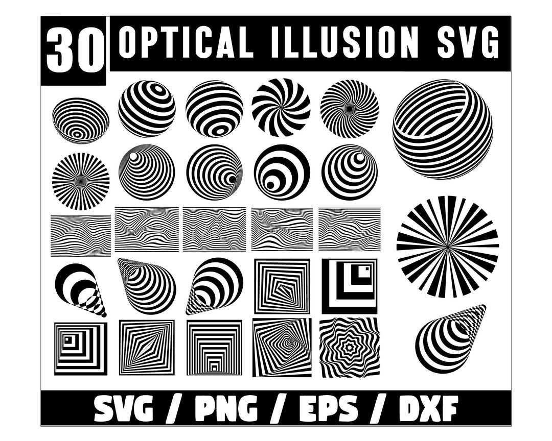 Optical Illusion SVG Bundle,optical Illusion Pattern, Hypnosis Spiral ...