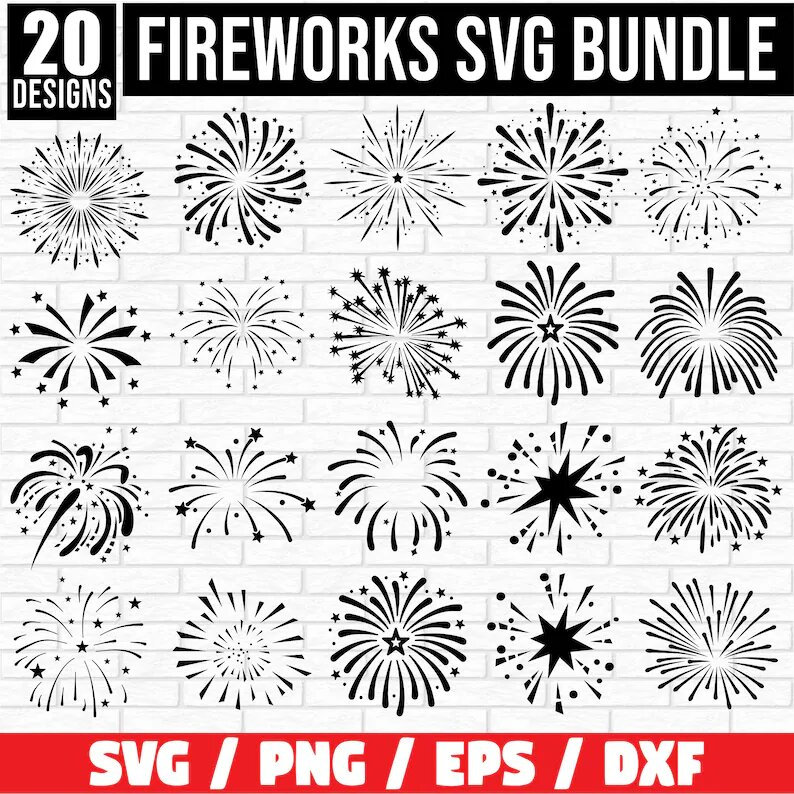 Fireworks Bundle Svg, Fireworks Svg Cut File, Fireworks Clipart ...