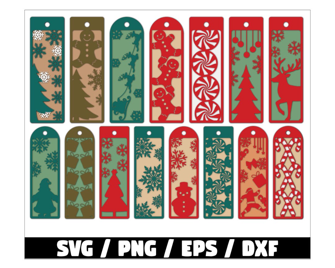 Christmas Bookmark SVG Bundle, Laser Cut Christmas, Winter Scenes Svg ...