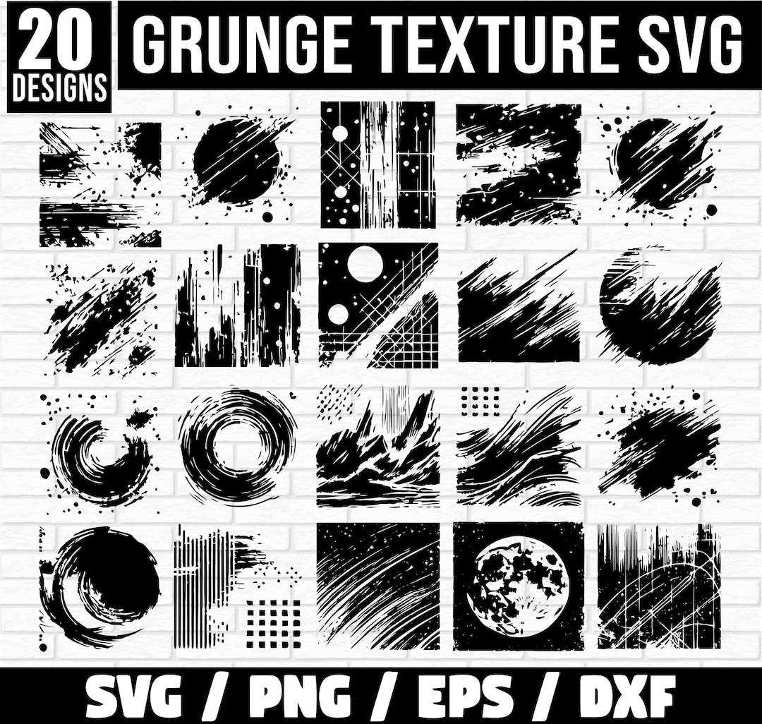 Grunge Texture SVG Big Bundle, Vintage Grunge Textures, Distressed ...