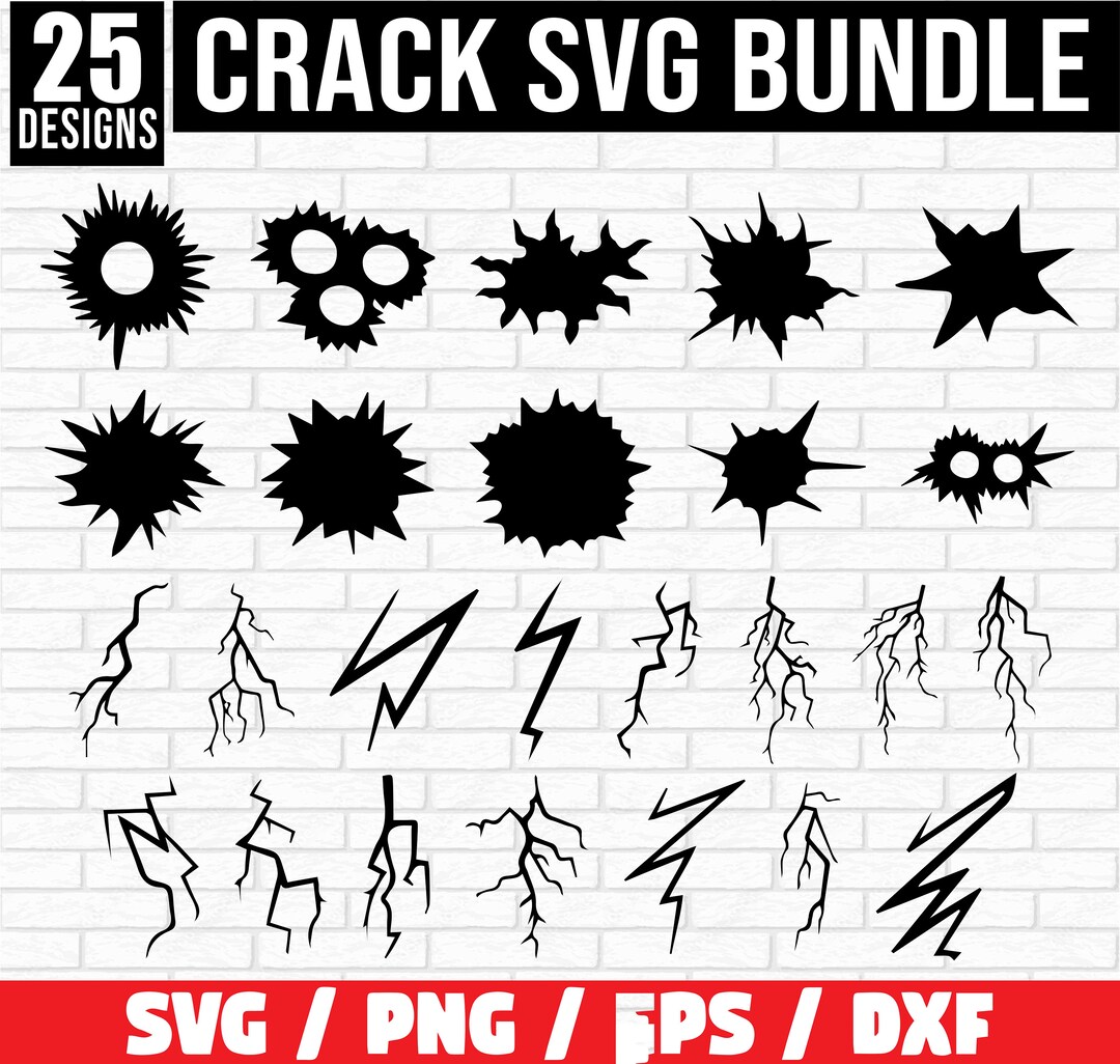 Crack SVG Bundle, Cracks Svg, Wall Crack Svg, Crack Dxf, Crack Png ...
