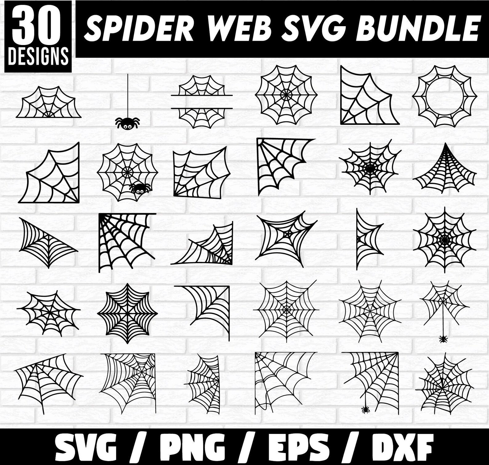 Spider Web Svg Bundle, Scary Spider Web Svg, Spider Web Silhouette ...