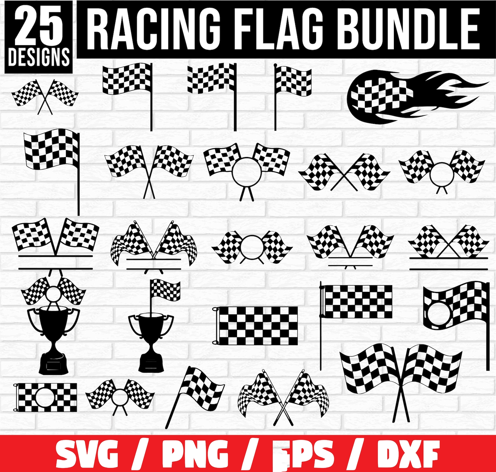 Race Flag SVG Bundle, Race Flag PNG Bundle, Race Flag Clipart, Race Flag SVG Cut Files for ...
