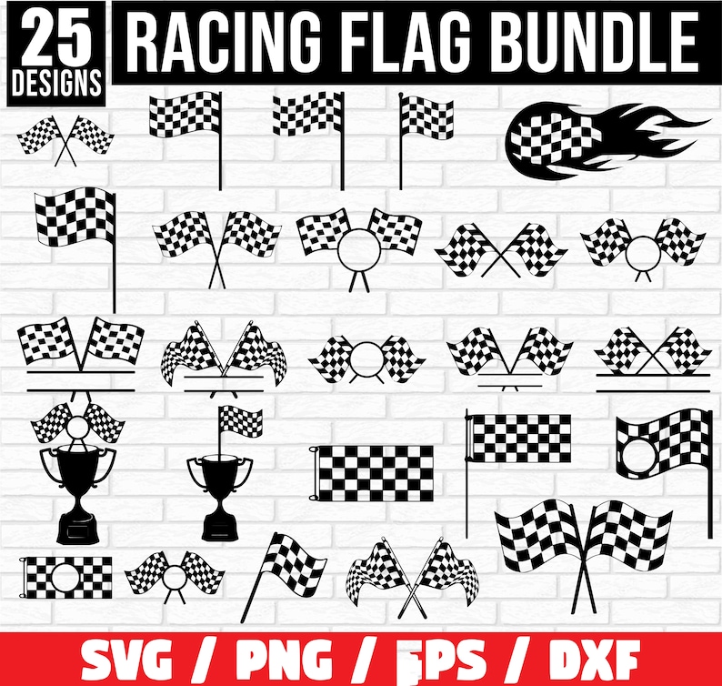 Race Flag SVG Bundle, Race Flag PNG Bundle, Race Flag Clipart, Race ...