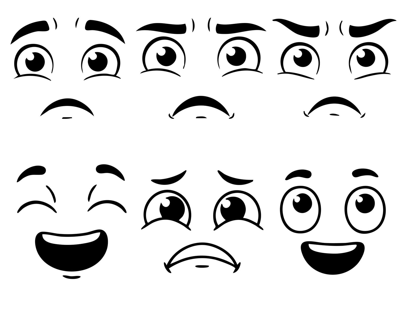 Cartoon Faces Svg, Cartoon Emotion Faces SVG Bundle, Cartoon Face ...