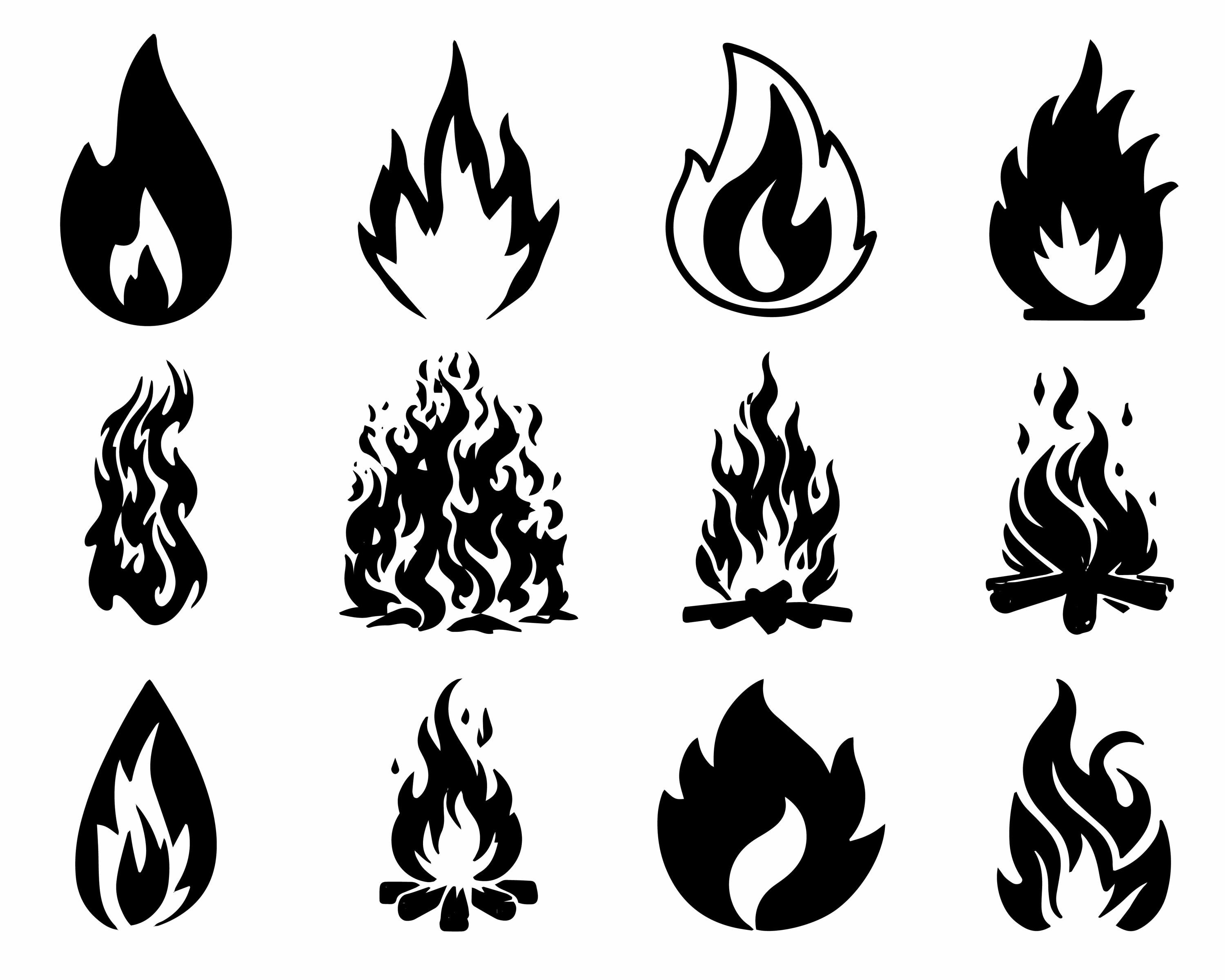 Fire Flame SVG Bundle, Flames Frame Svg, Fire Frame Svg, Fire Png, Fire ...