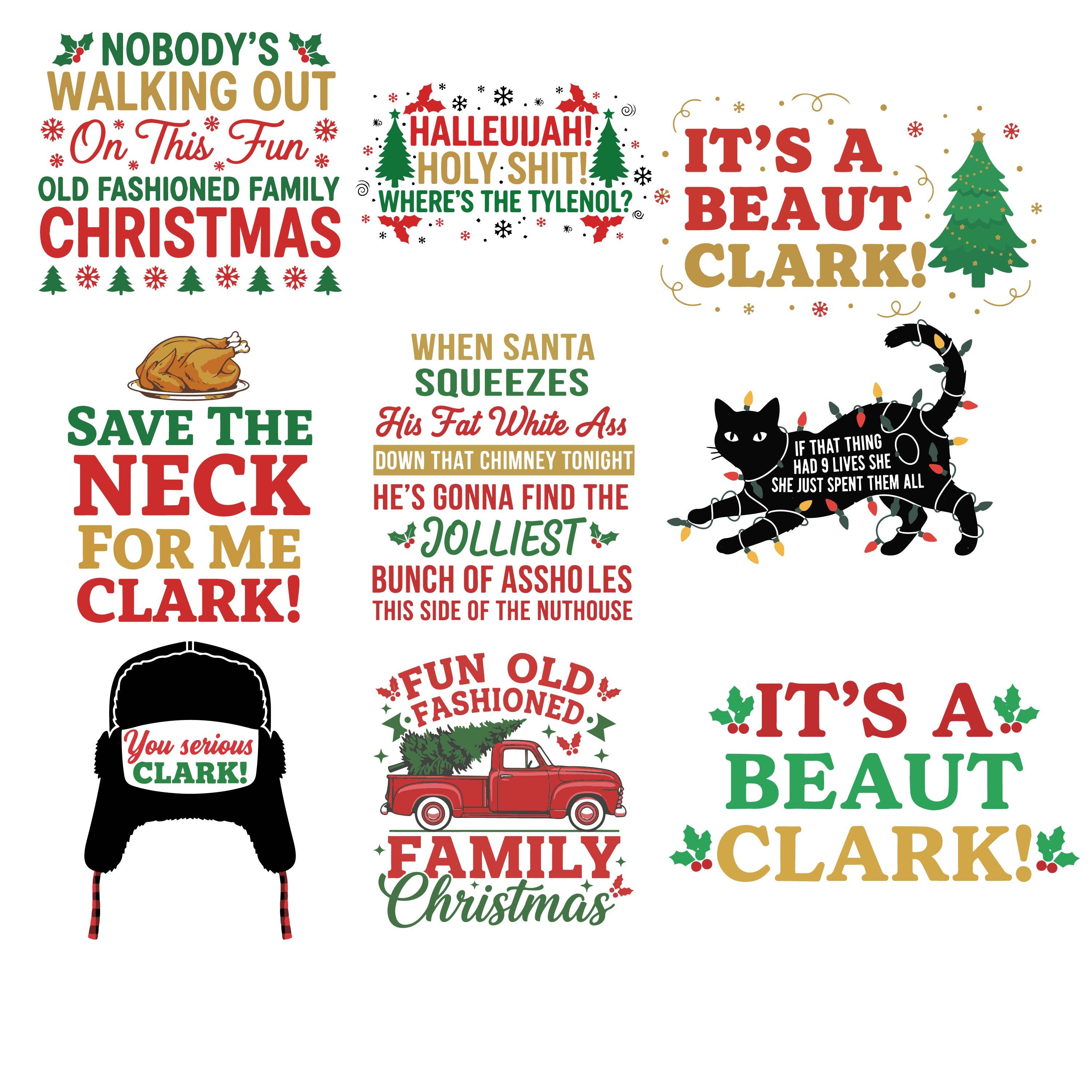 Christmas Vacation SVG Bundle, Funny Holiday Clipart Svg, Funny ...