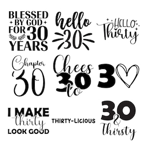 30th Birthday SVG Bundle, Thirty SVG Bundle, 30th Birthday Svg, Hello ...