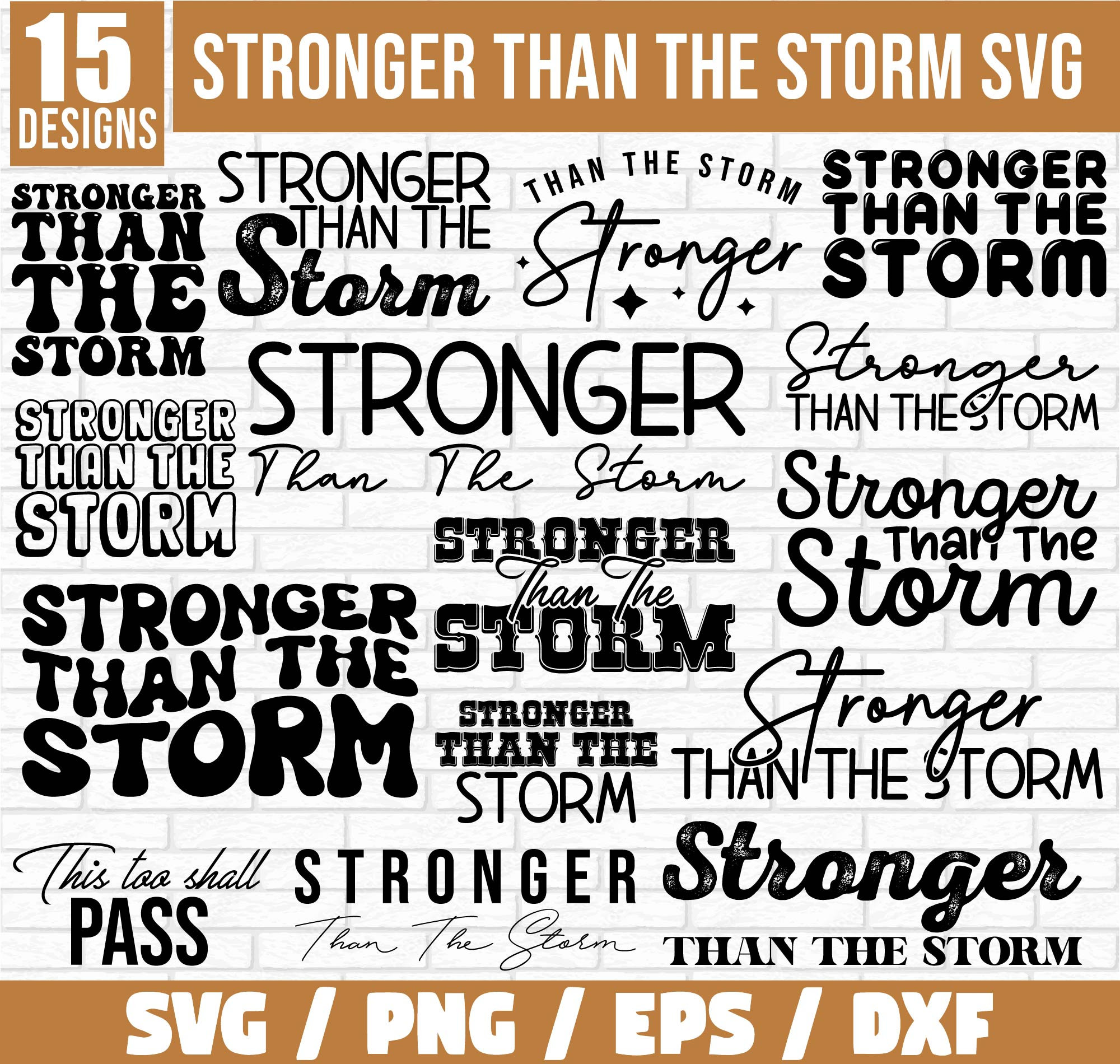 Stronger Than the Storm Svg Png, Motivational Svg, Inspirational Svg ...