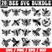 Bee SVG Bundle, Bee PNG Bundle, Bee Clipart, Bee Silhouette, Honeycomb ...