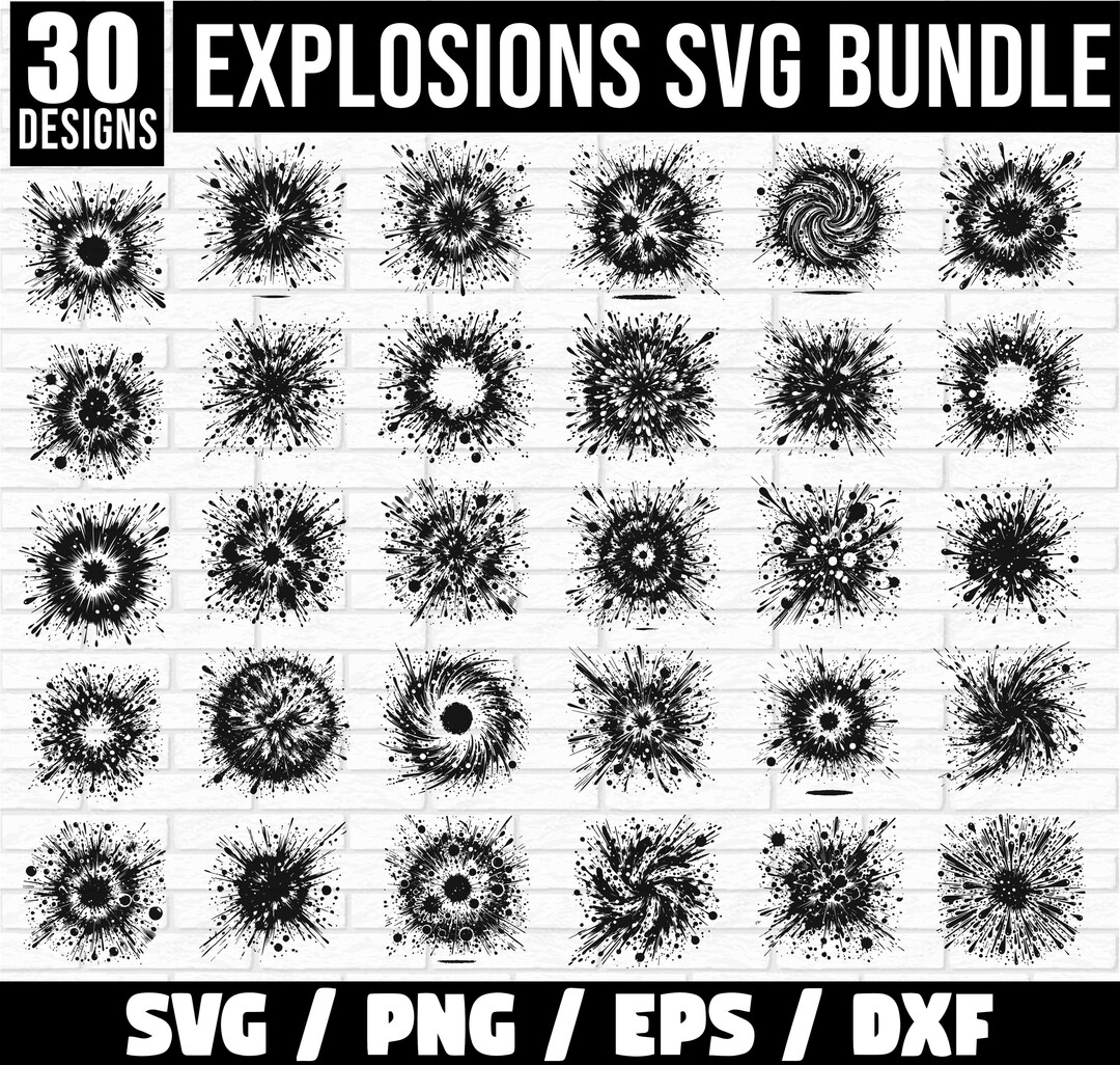Explosion Svg Bundle, Explosion Silhouette, Explosion Cricut, Explosion ...