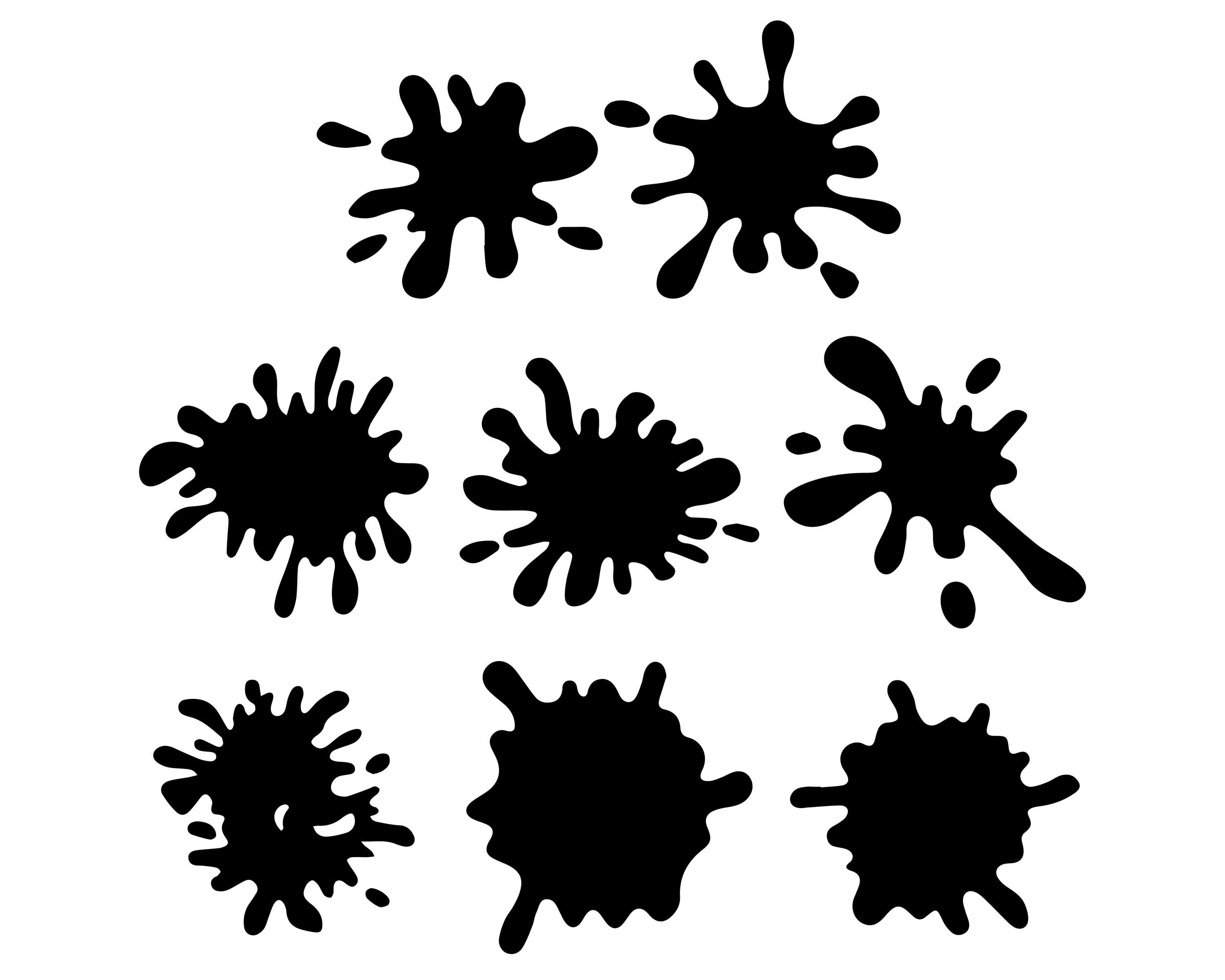 Paint Splatter SVG Bundle, Splatter Multicolor Svg, Paint Splats Svg ...