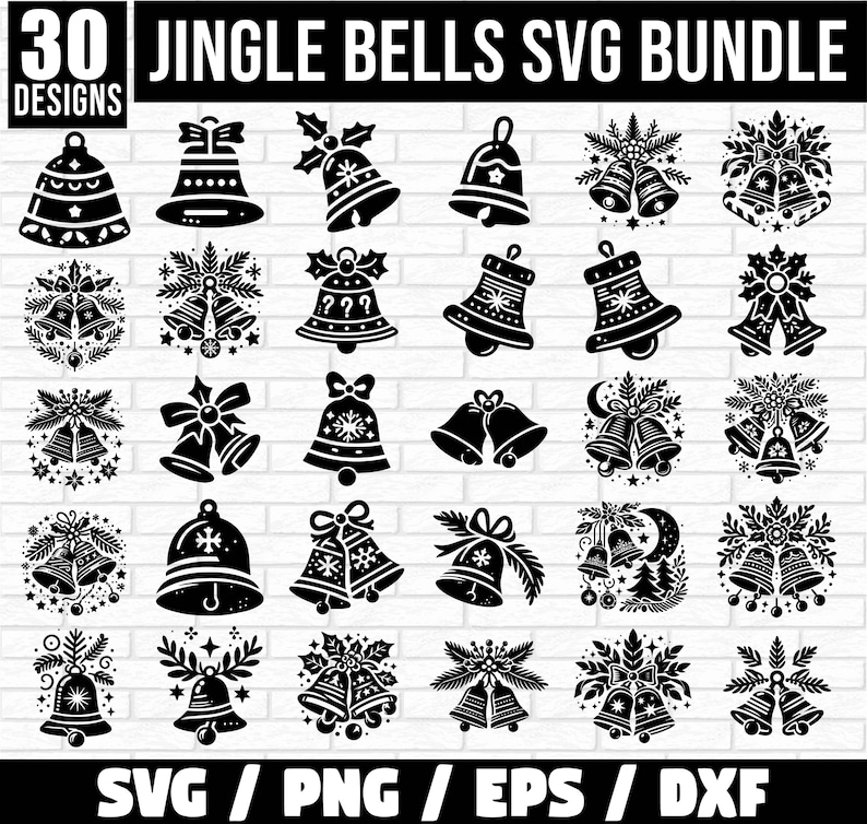 Jingle Bells SVG Bundle, Sleigh Bell Svg, Jingle Bells Dxf, Jingle ...